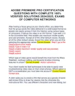 ADOBE PREMIERE PRO CERTIFICATION QUESTIONS WITH COMPLETE SOLUTIONS 2024 ...