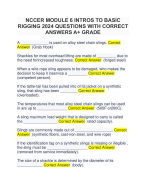 NCCER MODULE 6 INTROS TO BASIC RIGGING 2024 QUESTIONS WITH CORRECT ...