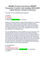 NREMT Paramedic Practice Test/ NREMT Practical Exam Updated 2024-2025 ...