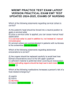 NREMT Practice Test Exam/ NREMT Paramedic Practice Test Updated 2024 ...