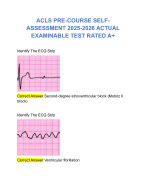 ACLS PRE-COURSE SELF-ASSESSMENT 2025-2026 ACTUAL EXAMINABLE TEST RATED ...