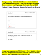 Portage Learning BIOD 152 AP2Module 1 Exam Module 1 Exam- Requires Respondus LockDown Browser ...