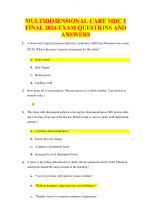 MULTIDIMENSIONAL CARE (MDC) EXAM 1 AND 2 CONCEPT GUIDE WITH EXAM ...