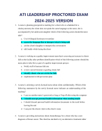 Ati leadership proctored 2023 Study guides - DocMerit