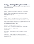 Biology – Ecology, Study Guide 2024 - DocMerit