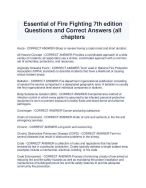 Essential of Fire Fighting 7th edition Questions and Correct Answers ...