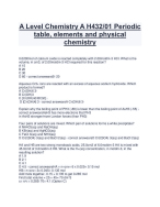 A Level Chemistry A H432/01 Periodic table, elements and physical ...