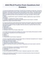 AHA PALS Practice Exam Questions And Answers - DocMerit