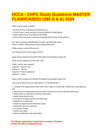 HCCA - CHPC Study Questions MASTER FLASHCARDS) {296 Q & A} 2024 - DocMerit
