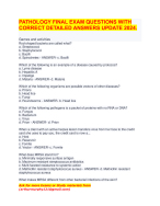 PATHOLOGY FINAL EXAM QUESTIONS WITH CORRECT DETAILED ANSWERS UPDATE ...