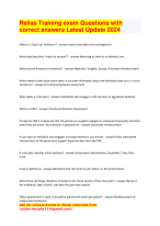 Relias Training exam Questions with correct answers Latest Update 2024 ...