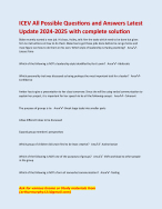 ICEV All Possible Questions and Answers Latest Update 2024-2025 with ...