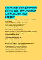 CNA WRITTEN EXAM (PROMETRIC PRACTICE TEST) LATEST 2022-2023 EXAM WITH ...