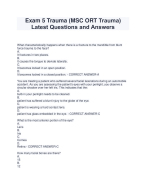 Exam 5 Trauma (MSC ORT Trauma) Latest Questions and Answers - DocMerit