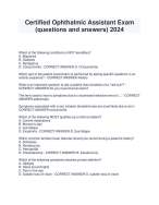 Certified Ophthalmic Assistant Exam (questions and answers) 2024 - DocMerit
