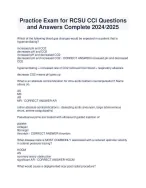 Practice Exam for RCSU CCI Questions and Answers Complete 2024/2025 ...