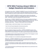 DFW SIDA Training Guide With questions and answers| Latest 2025/2026 ...