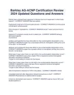 Barkley AG-ACNP Certification Review 2024 Updated Questions and Answers ...