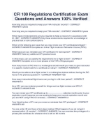 CFI 100 Regulations Certification Exam Questions and Answers 100% ...