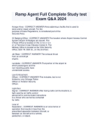 Ramp Agent Full Complete Study test Exam Q&A 2024 - DocMerit