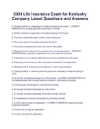 2024 Life Insurance Exam for Kentucky Company Latest Questions and ...