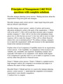 Principles of Management C483 WGU questions with complete solutions ...
