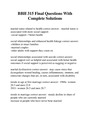 BBH 315 Final Questions With Complete Solutions - DocMerit
