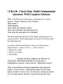 CLR 110 - Clarity Data Model Fundamentals Questions With Complete ...