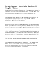 Forensic Laboratory Accreditation Questions with Complete Solutions. - DocMerit