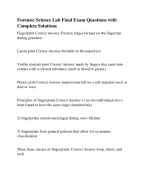 Forensic Science Lab Final Exam Questions with Complete Solutions ...
