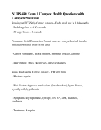 NURS 480 Exam 1 Complex Health Questions with Complete Solutions - DocMerit