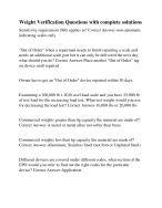 Weight Verification Questions with complete solutions. - DocMerit