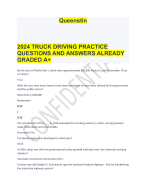 2024 TRUCK DRIVING PRACTICE QUESTIONS AND ANSWERS ALREADY GRADED A+ ...