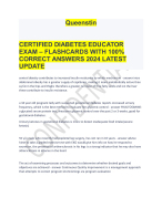 CERTIFIED DIABETES EDUCATOR EXAM – FLASHCARDS WITH 100% CORRECT ANSWERS ...