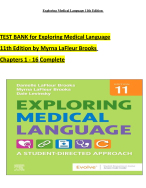 Exploring Medical Language 11th Edition by Myrna LaFleur Brooks - DocMerit