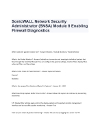 SonicWALL Network Security Administrator (SNSA) Module 8 Enabling Firewall Diagnostics Exam ...
