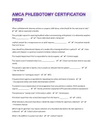 AMCA Phlebotomy 108 Certification Prep Questions Correct Complete ...
