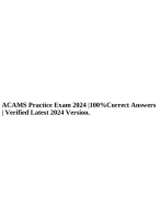 ACAMS Practice Exam 2024 |100%Correct Answers | Verified Latest 2024 ...