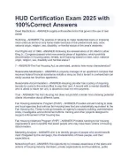 HUD Certification Exam 2025 with 100%Correct Answers. - DocMerit