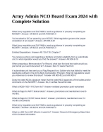 Army Admin NCO Board Exam 2024 with Complete Solution. - DocMerit
