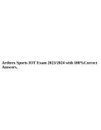 Arthrex Sports IOT Exam 2023/2024 with 100%Correct Answers. - DocMerit