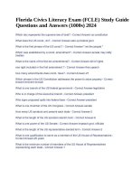 Florida Civics Literacy Exam (FCLE) Questions and Answers (1000s) 2024 ...