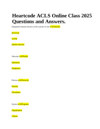 Heartcode ACLS Online Class 2025 Questions and Answers. - DocMerit