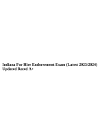 Indiana For Hire Endorsement Exam (Latest 2023/2024) Updated Rated A+ ...
