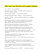 QMA State Test 2024/2025 with Complete Solutions. - DocMerit