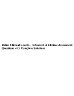 Relias Clinical Results - Advanced A Clinical Assessment Questions with ...