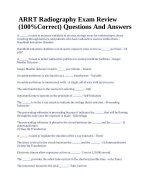 ARRT Radiography Exam Review Questions With Complete Solutions Latest ...