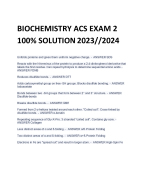 BIOCHEMISTRY ACS EXAM 2 100% SOLUTION 2023//2024 - DocMerit