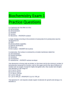 Biochemistry Exam 1 Practice Questions - DocMerit