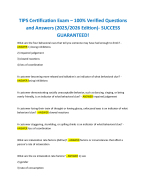 TIPS Certification Exam – 100% Verified Questions and Answers (2025/ ...